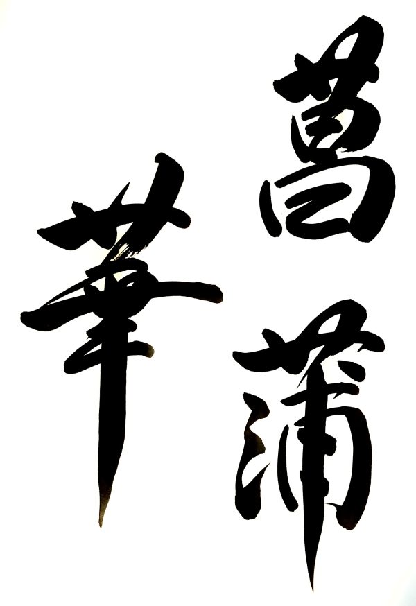 菖蒲華 (Ayame hana saku) “Irises bloom” – Calligraphy by Vicky