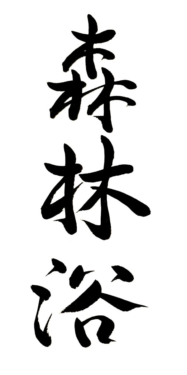 森林浴 (shin-rin-yoku) “forest-bathing” – Calligraphy by Vicky